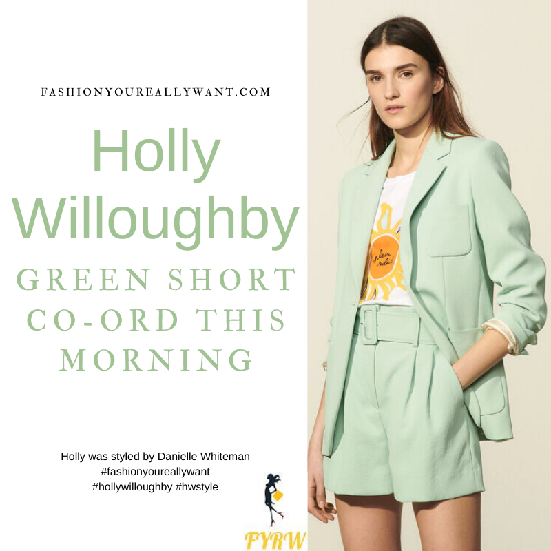 Holly Willoughby Green Short Co ord This Morning June 2021 – Fashion ...