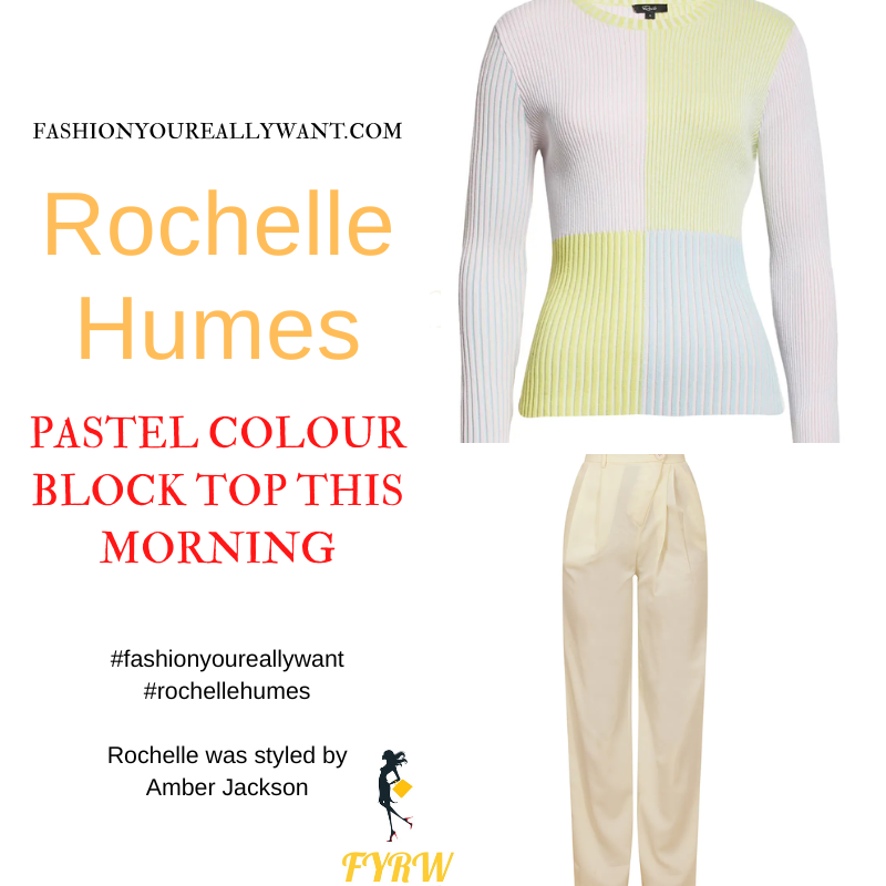 Rochelle Humes Pastel Colour Block Top This Morning May 2022 – Fashion ...