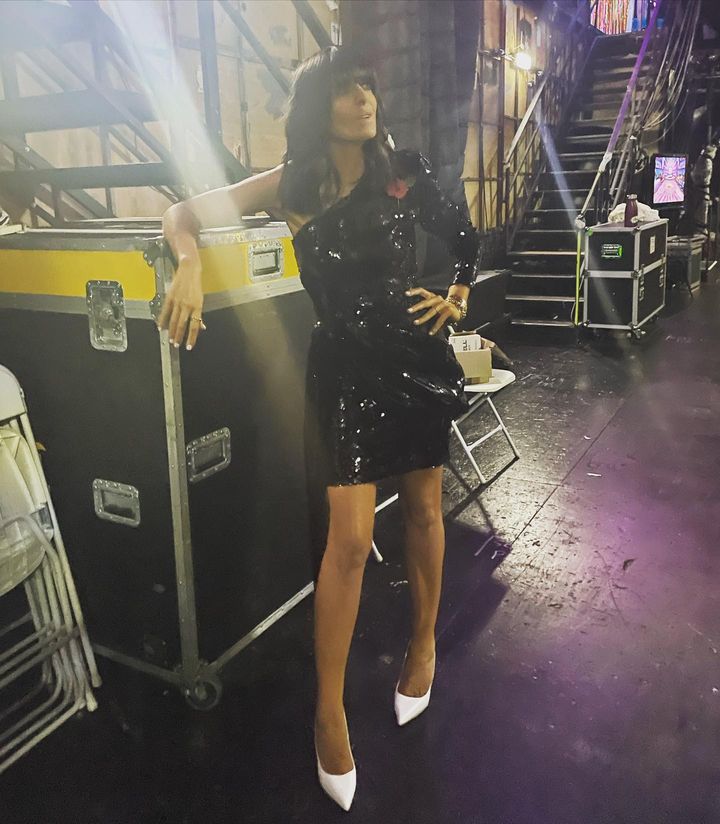 Claudia Winkleman Black Sequin Mini Dress Strictly Come Dancing Week 8 ...