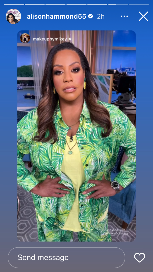 Alison Hammond Green Leaf Print Co Ord This Morning June 2023 – Fashion ...