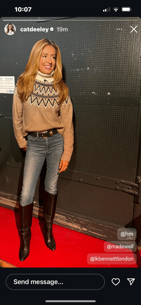 Cat Deeley Brown Fair Isle Jumper This Morning November 2024 – Fashion ...