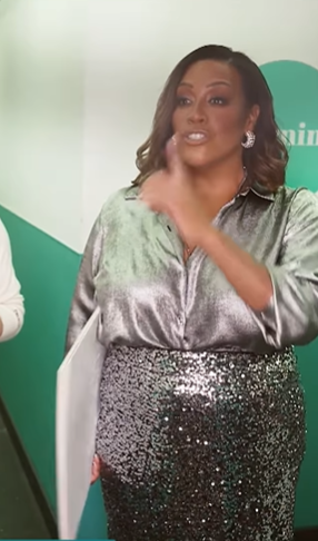 Alison Hammond Silver Metallic Shirt This Morning December 2024 ...