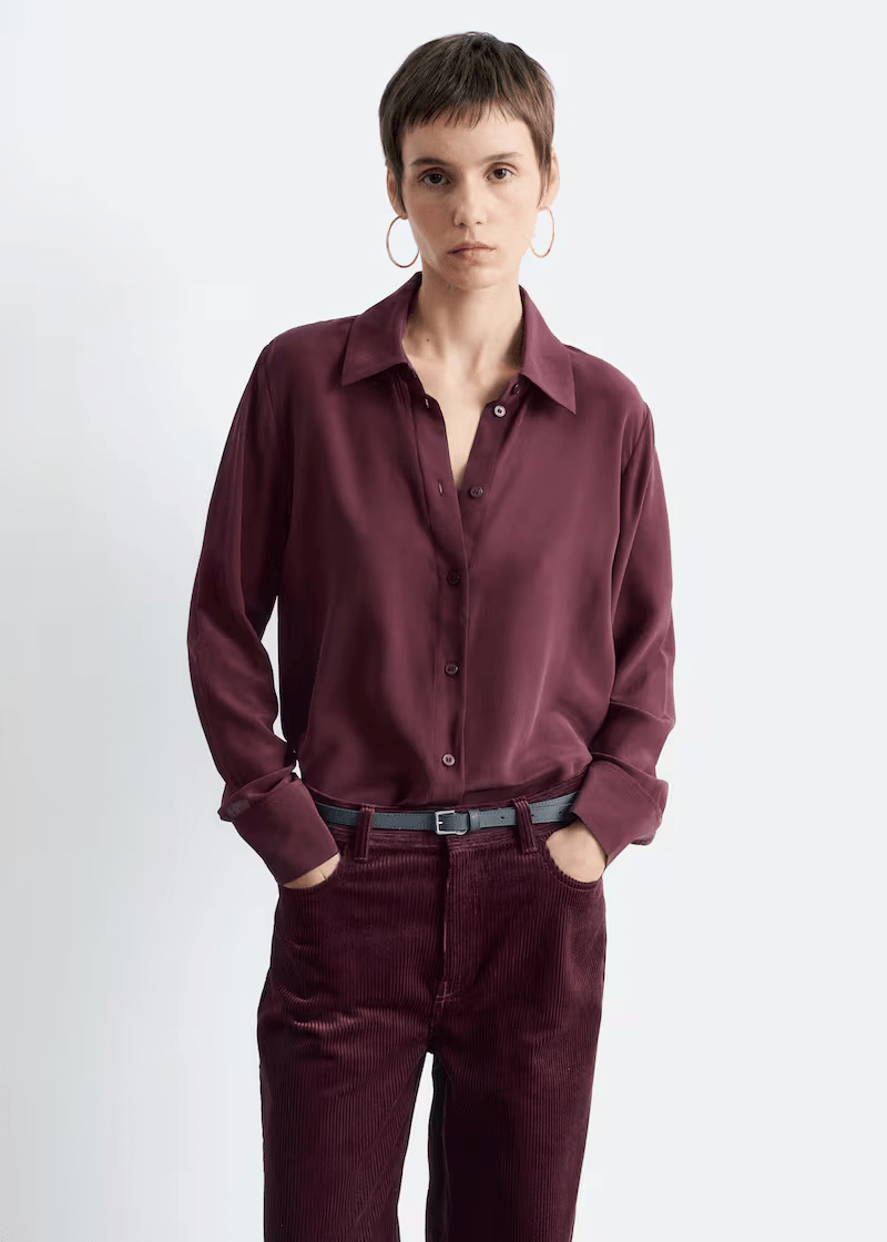 Sian Welby Dark Red Silk Shirt This Morning August 2025 – Fashion You ...