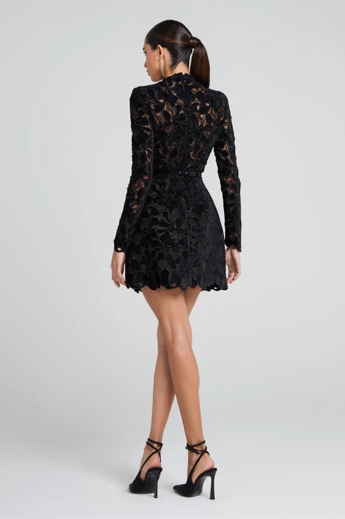 Claudia Winkleman Black Lace Dress Celebrity Traitors 2025 – Fashion ...