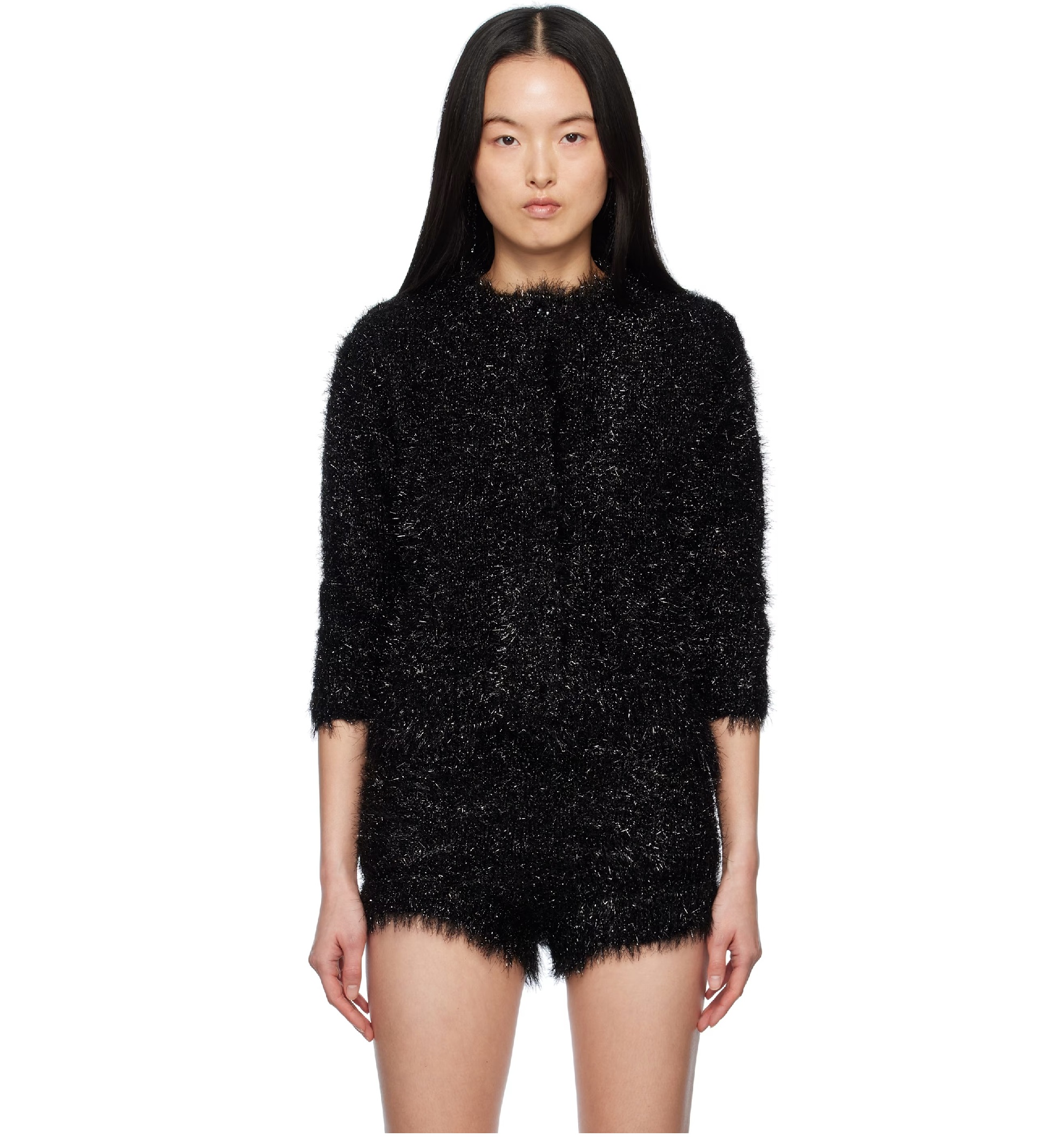 Claudia Winkleman Black Tinsel Cardigan Celebrity Traitors 2025 ...