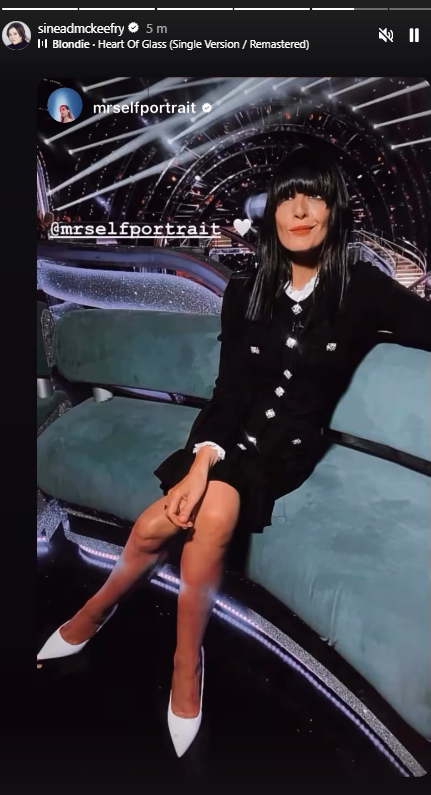 Claudia Winkleman Black Chenille Mini Dress Strictly Come Dancing Week ...