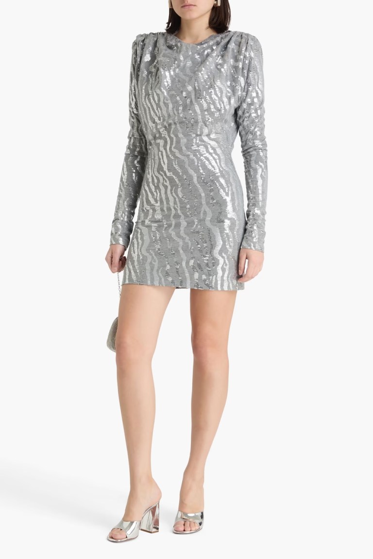 Tess Daly Grey Sequin Embellished Dress Strictly Come Dancing Week 10 ...