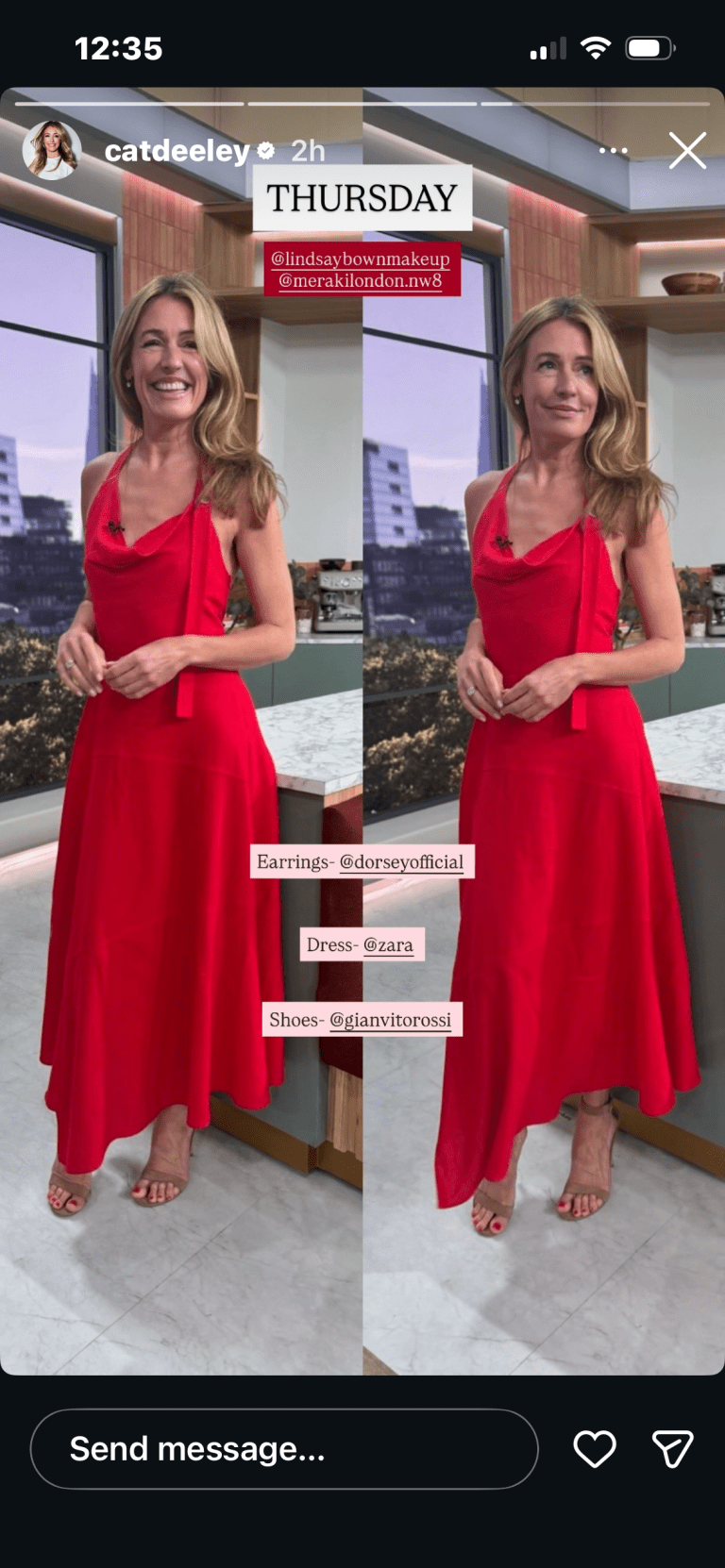 Cat Deeley Red Halter Dress This Morning June 2026 – Fashion You Really ...